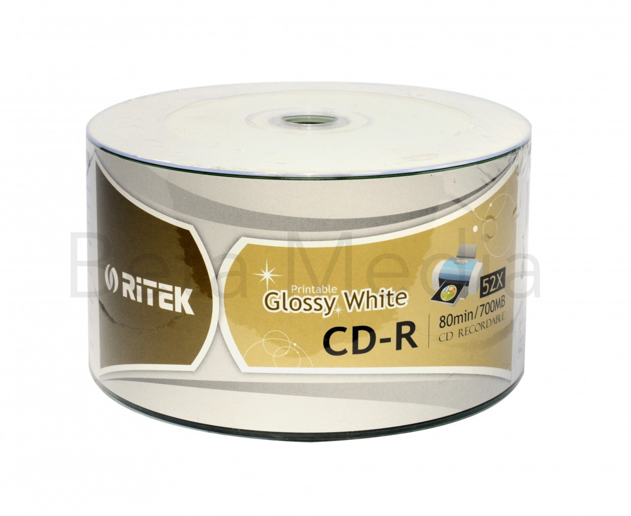 Ritek Glossy White CD-R 52X blank discs