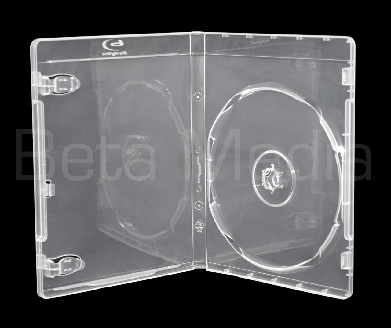 Clear Blu Ray Single 12mm Quality Cases with logo - U.S Standard Size